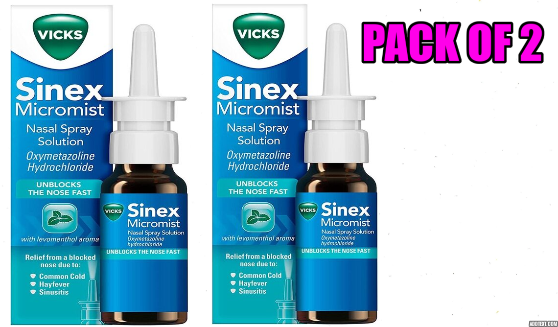 Vicks Sinex Micromist Aqueous Nasal Spray Solution - 15ml /pack of 2 | eBay
