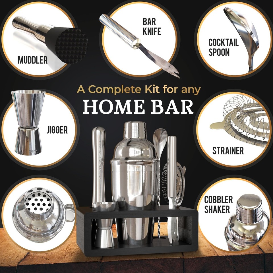Highball & Chaser Cocktail Shaker Set: Bartender Kit for Home Bar ...