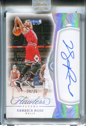 2024-25 FLAWLESS DERRICK ROSE FLAWLESS FLYERS AUTO #24/25 ENCASED ...