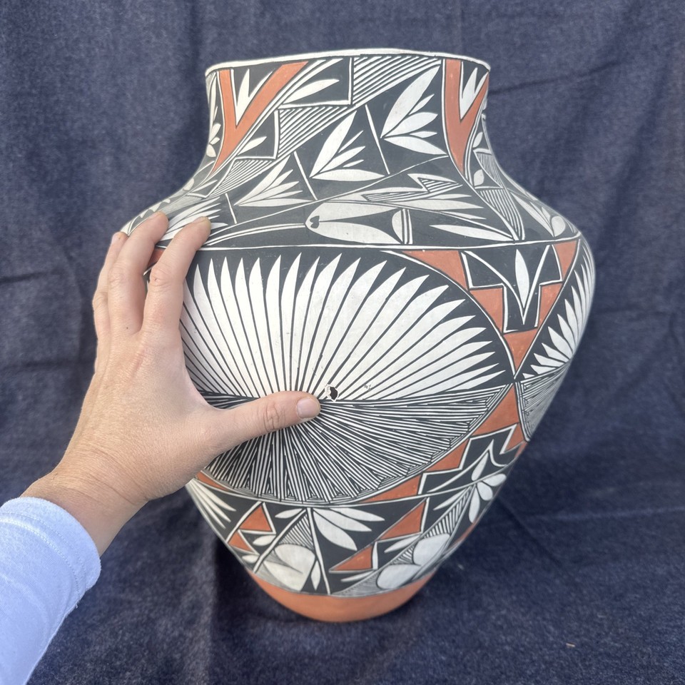 GIANT acoma olla Jar signed huge Native American Pottery | eBay