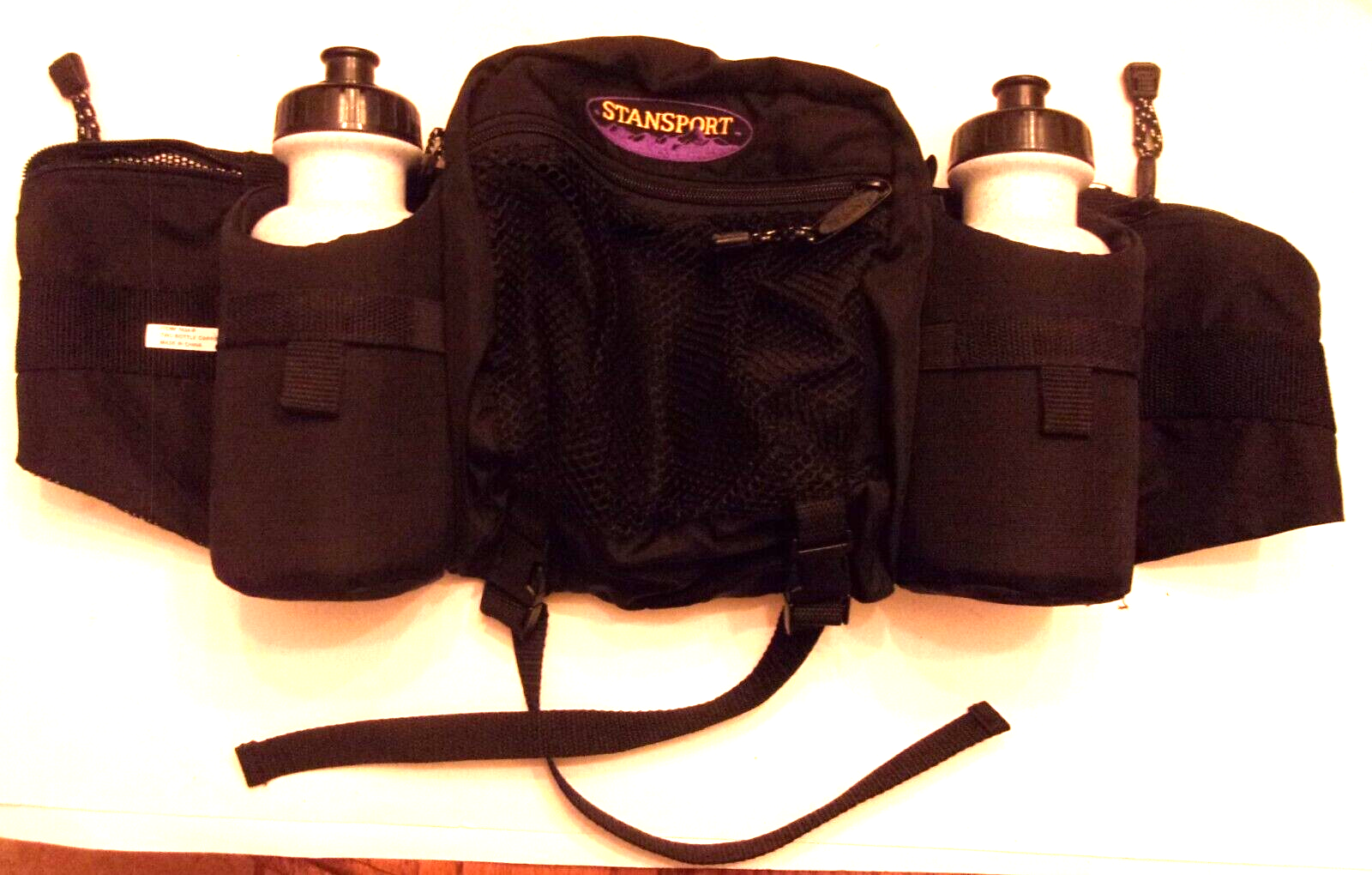 Black STANSPORT 2 Bottle Holder Fanny Pack Adjustable ~ EUC Jansport | eBay