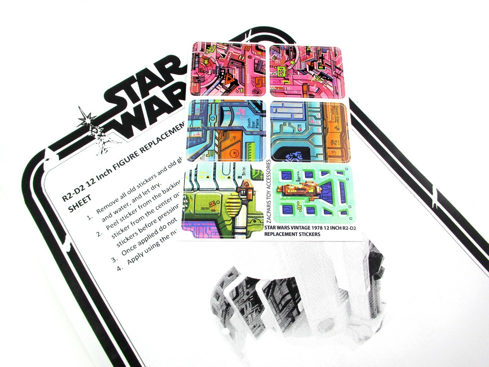 REPLACEMENT STICKERS for STAR WARS VINTAGE KENNER 12 Inch R2-D2 R2D2 ...