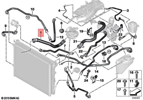 Genuine BMW G11 G12 G30 G31 G32 G38 520i Hose Radiator - Water Pump ...