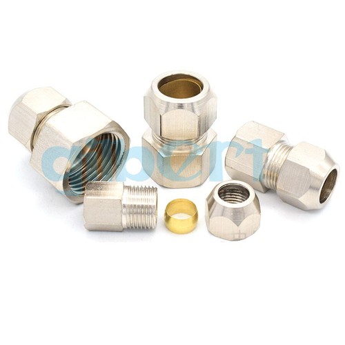2PCS M10/M14/M20 Female Fit 6/8mm OD Tube Nikel Plated Brass ...
