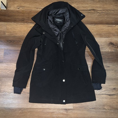 Liz Claiborne Black Double Zip Softshell Jacket Coat Size Medium EUC | eBay