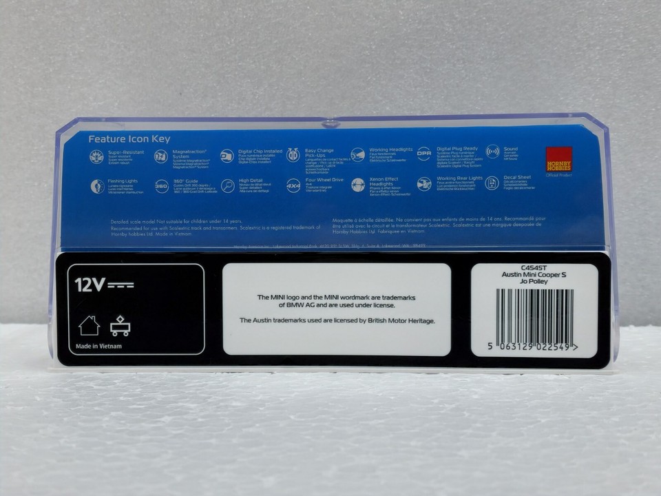 Scalextric C4545 Austin Mini Cooper S - Jo Polley, #306 1:32 Slot Car ...