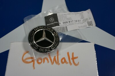 0008171601 Mercedes Benz OE Factory Hood Black Edition Star Logo Emblem ...