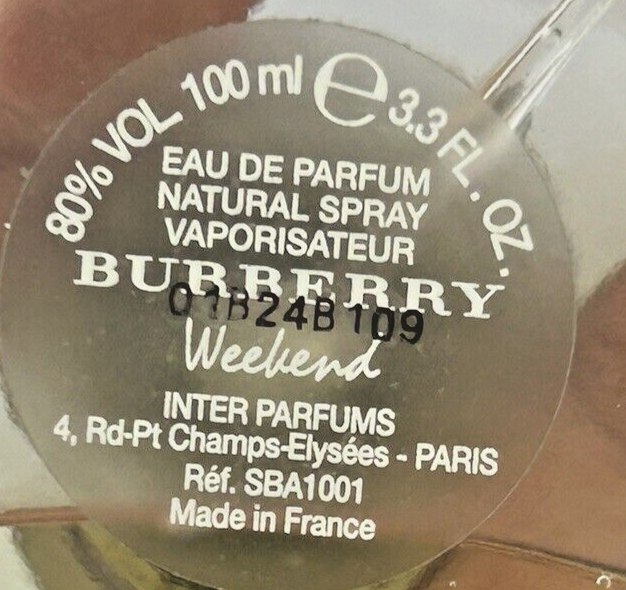 Burberry WEEKEND Inter Parfums EDP 3.3 oz / 100 ml ~ Spray.SEE DETAILS | eBay