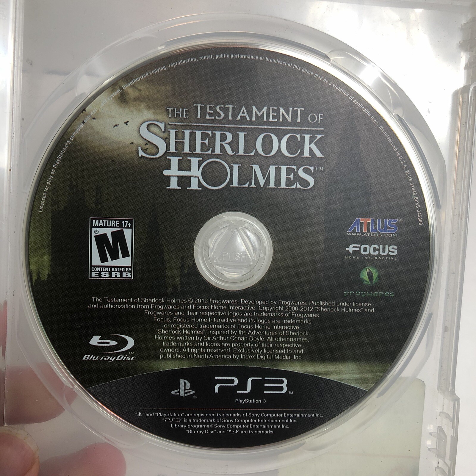 The Testament of Sherlock Holmes (Sony PlayStation 3) Disc Only - HTF ...