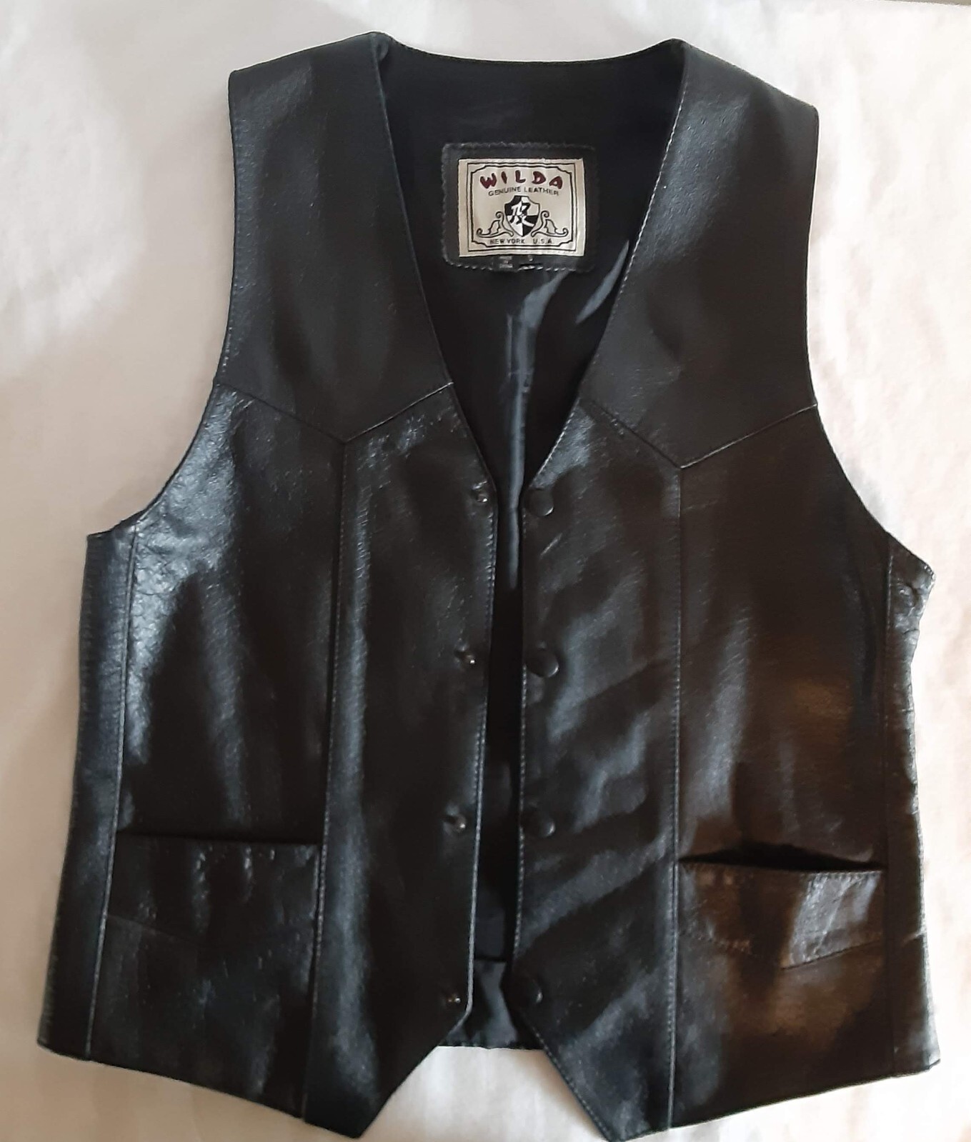 Wilda Genuine Leather Motorcycle vest Size Small - Gem Wilda Genuine Leather Motorcycle vest Size Small - Gem