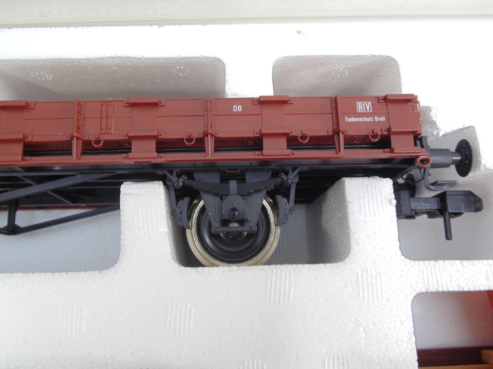 Marklin 1 Gauge 5407 Rungenwagen Train Stake Set Flat Car w/Boiler ...