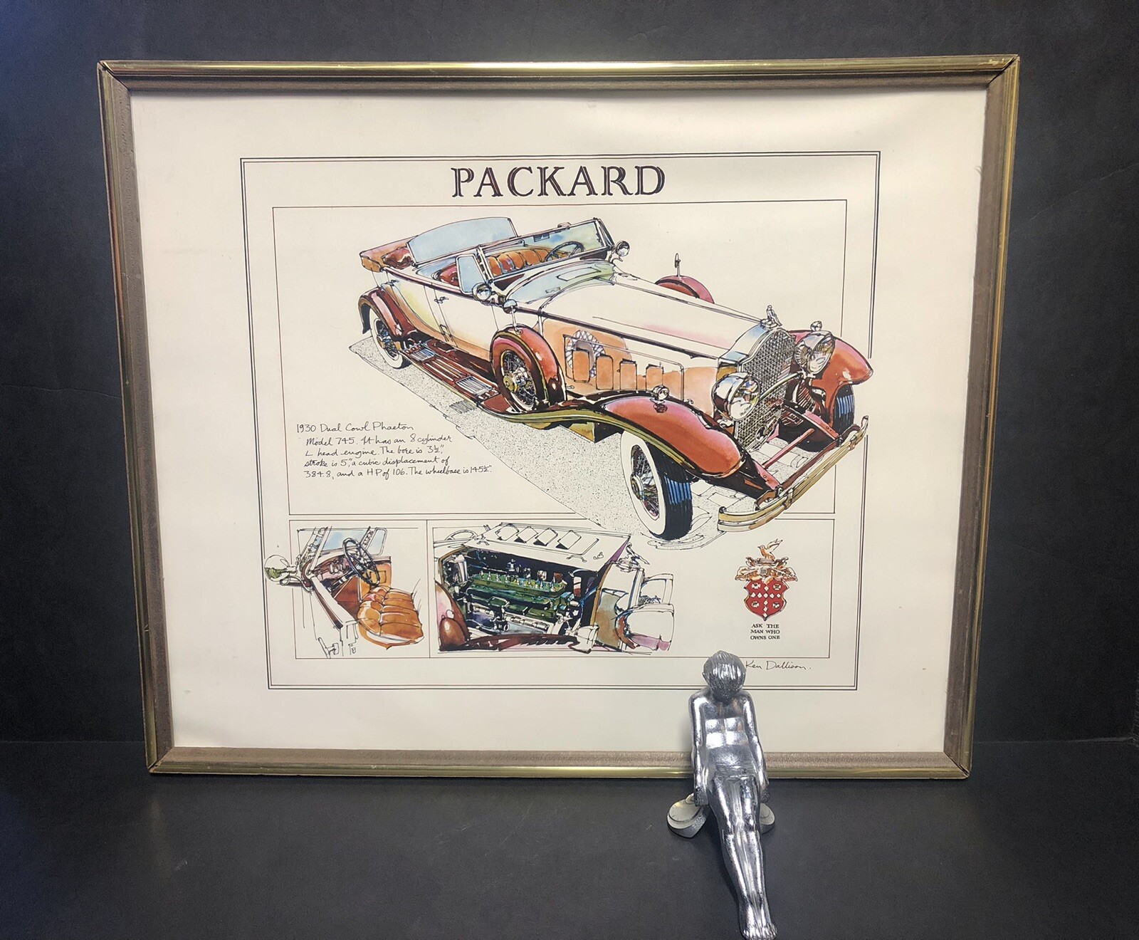 1920 Style of Packard Adonis Sliding Boy Hood Ornament Plus a Ken ...
