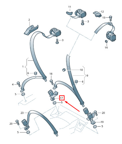 NEW AUDI A5 8T REAR SEAT BUCKLE 8T0857739C 01C 8T0857739C01C ORIGINAL ...