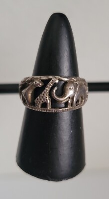 Sterling Silver Safari Animal Themed Band Style Ring Size 6.75 | eBay