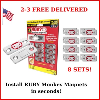 RUBY Monkey Magnets AS-SEEN-ON-TV, Ultra-Thin Magnetic Plates Keep It ...