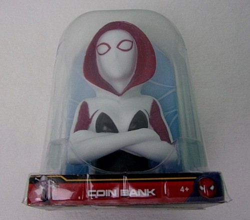 New Marvel Spider Girl Women Coin Bank Spiderman White Hood Toy Action ...