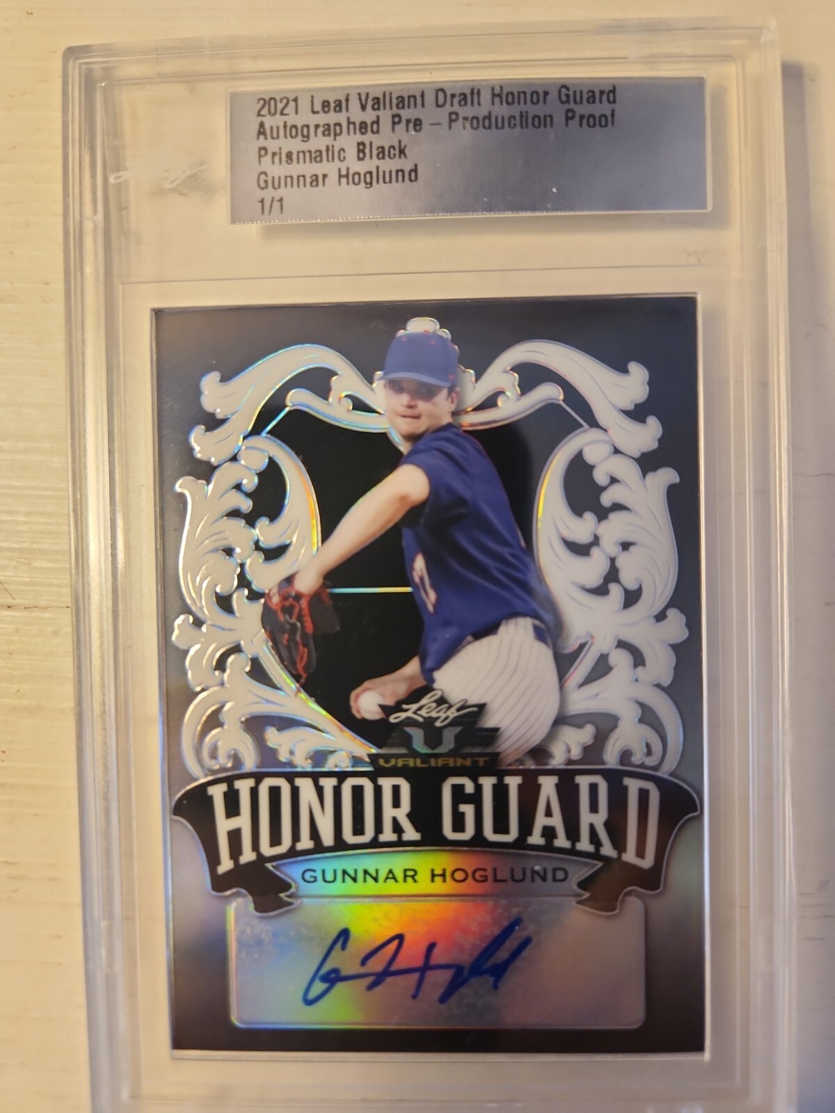 2021 Leaf Valiant GUNNAR HOGLAND 1/1 proof black auto-Athletics | eBay