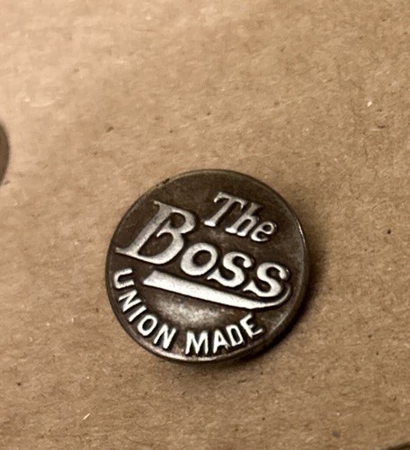 Vintage - THE BOSS UNION MADE Overall Button - Wobble Shank | eBay