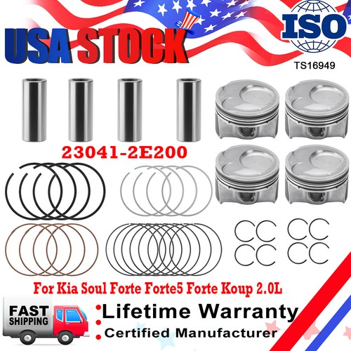 Piston & Rings Kit 23041-2E200 For Kia Soul Forte Forte5 Forte Koup 2 ...