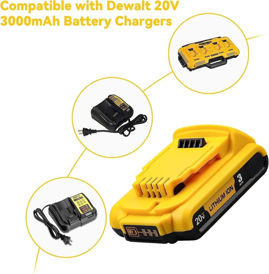 For DeWalt 20V 20 Volt Max 10AH 12Ah Lithium Ion Battery DCB206-2 ...