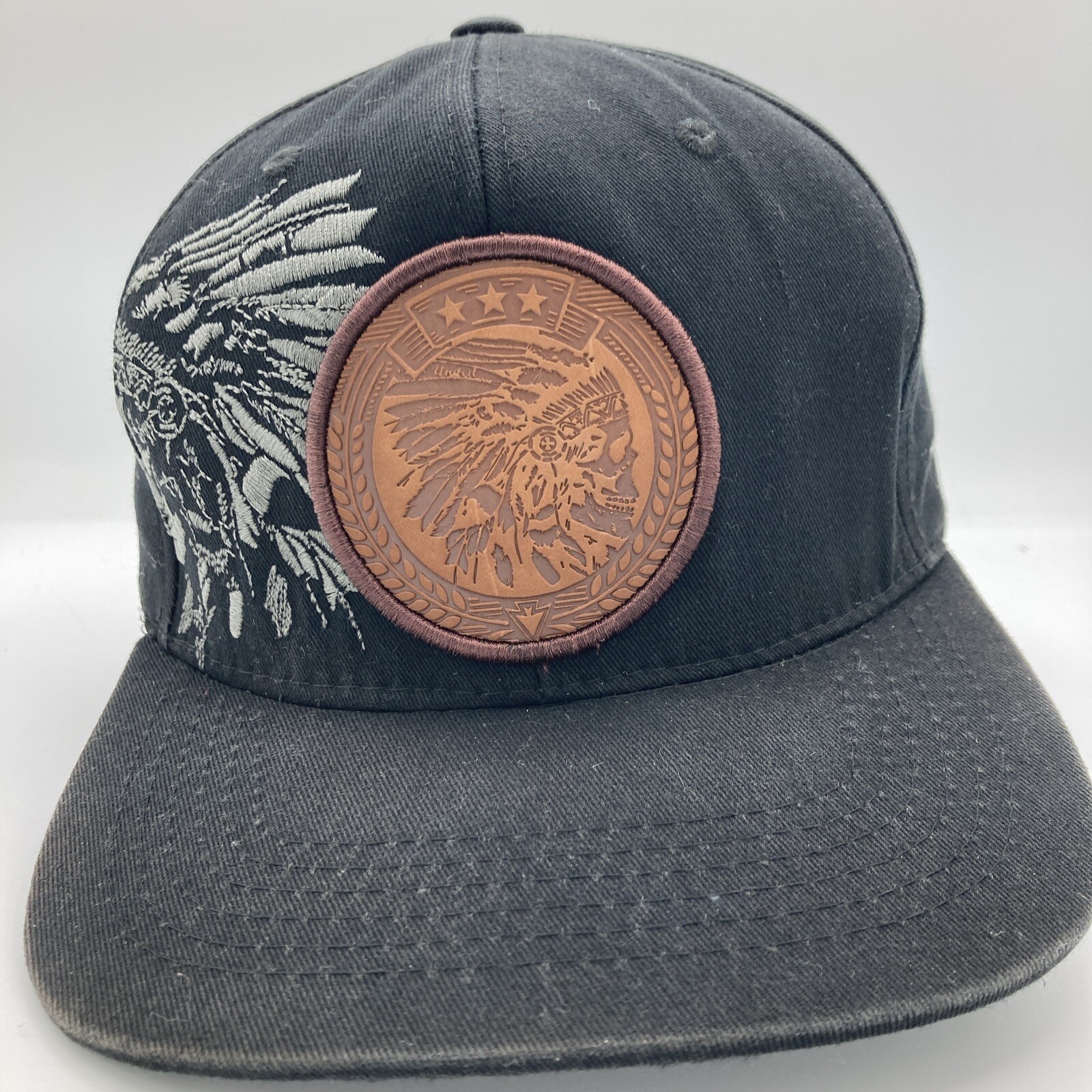 Indian SKULL Death Patch Snapback Hat Cap Skate Skate… - Gem