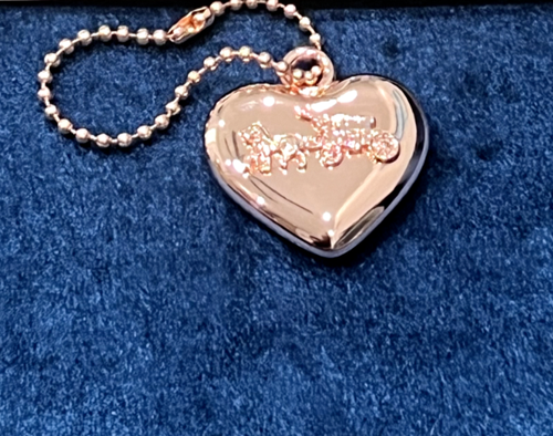 Coach Rose / Pink Heart Charm w/ Stagecoach Logo / Hang Tag | eBay