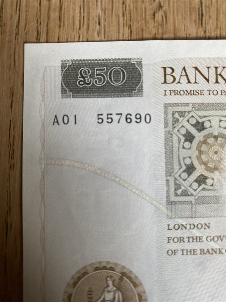 Fifty Pound Note A01 prefix sequential VERY RARE £50 | eBay UK