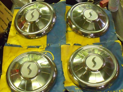 1961 1962 1963 STUDEBAKER 10" HUBCAP HUB CAP SET OF 4 EARLY 63 SILVER ...