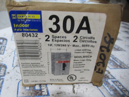 Square D QO2L30S, 30 Amp, 120/240V, 1PH3W, 2 CKT Loadcenter-E2028-NEW-B ...