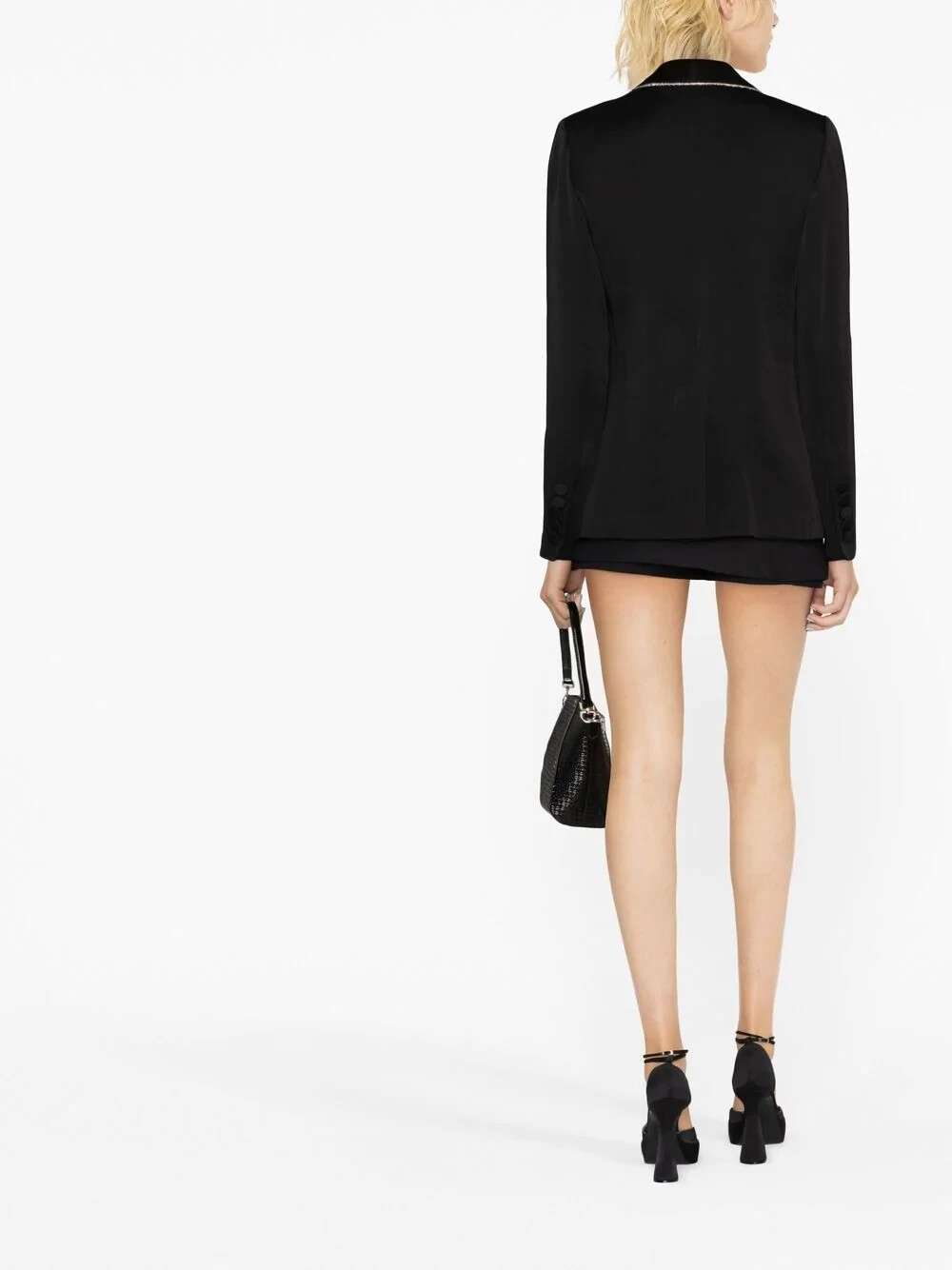 NWT Veronica Beard Jagger Crystal-Embellished Satin Dickey Jacket Size ...