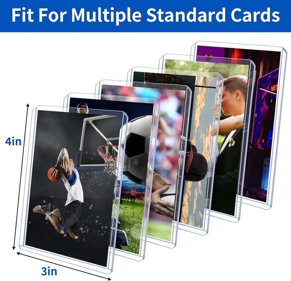 Trading Card Sleeves Hard Plastic Clear Case Holder 42Pc Baseball Card ...