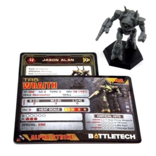 Battletech Wraith Mech + Pilot Cards Alpha Strike Box Set Inner Sphere ...