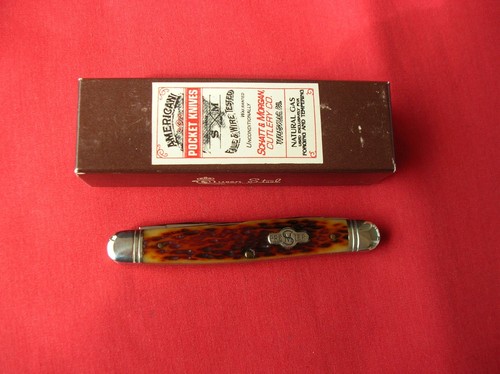 SCHATT & MORGAN 042125 PREMIER MUSKRAT 1 OF 400 BROWN JIGBONE HANDLES KNIFE 2002 | eBay