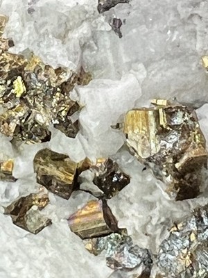 Volcano Calcite -UV SW- with Golden Pyrite Ojuela Mine, Durango, Mex ...