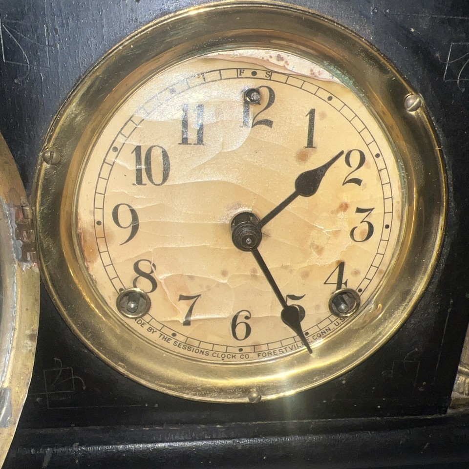 Antique FS Sessions Mantle Clock Lions Heads (NO KEY) | eBay