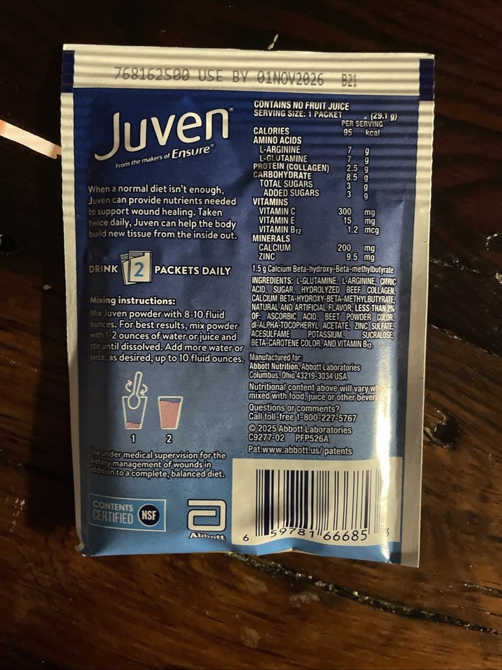 Juven Therapeutic Nutrition Drink Mix Powder Wound Healing Fruit Punch ...