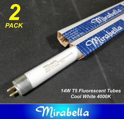 2 x 14W T5 Fluorescent Tubes Lamps 4000K Cool White 561mm F14T5 ...