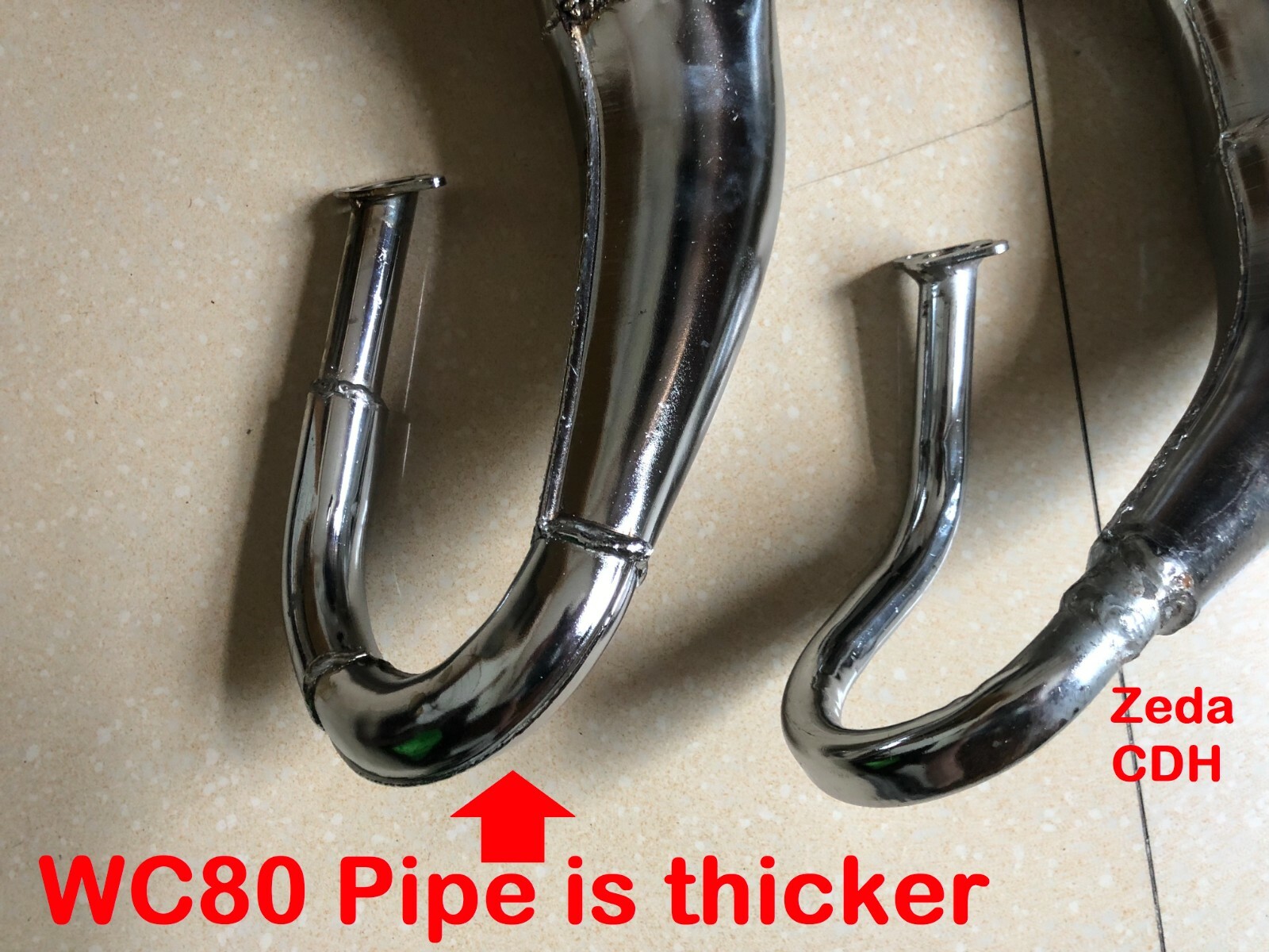 REAL WC80 MZ65 Style Pipe 80CC 66cc Exhaust Expansion Chamber High ...