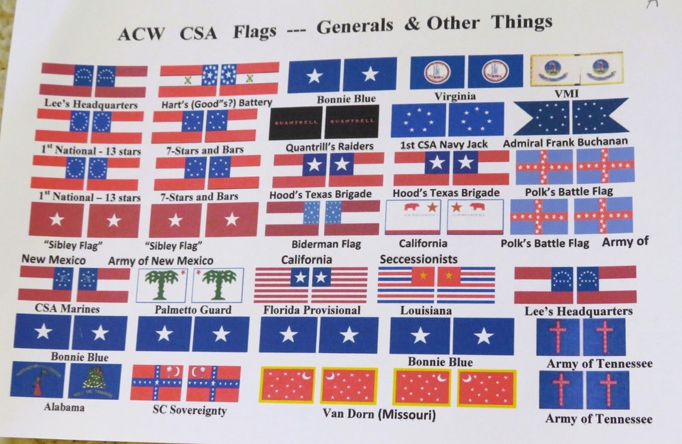 LOT-A, Southern Flags, 15mm, LOT-A, Southern 15mm flags, American Civil ...