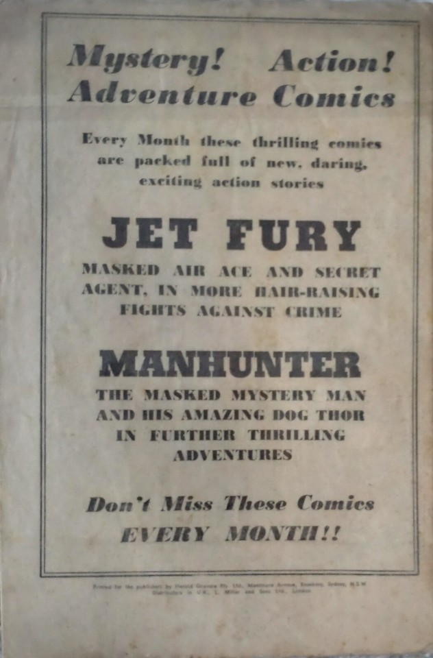 MANHUNTER #51 L. Miller & Sons Gordon Gotch Australian Edition B & W ...