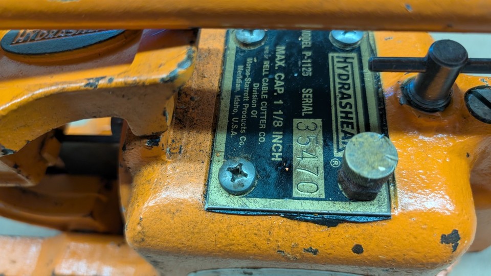 Hydrashear Hydraulic Rope Wire Pell Cable cutter P 1125 max Capacity 1 ...