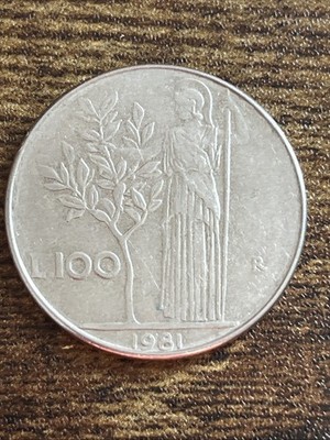 1981 Italy Republic Italiano L100 Lire Lira International Actual Coin ...