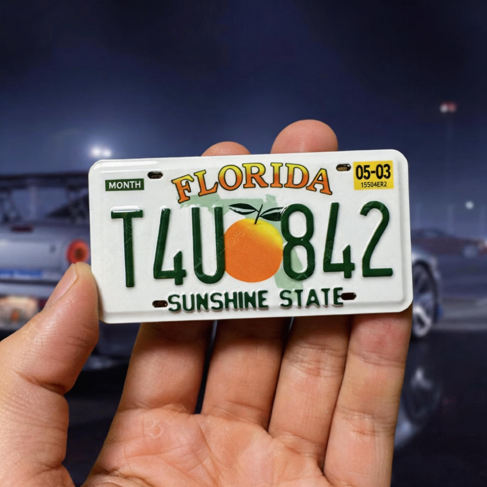 Premium 3D Mini Metal Florida License Plate Fridge Magnet For Souvenir ...