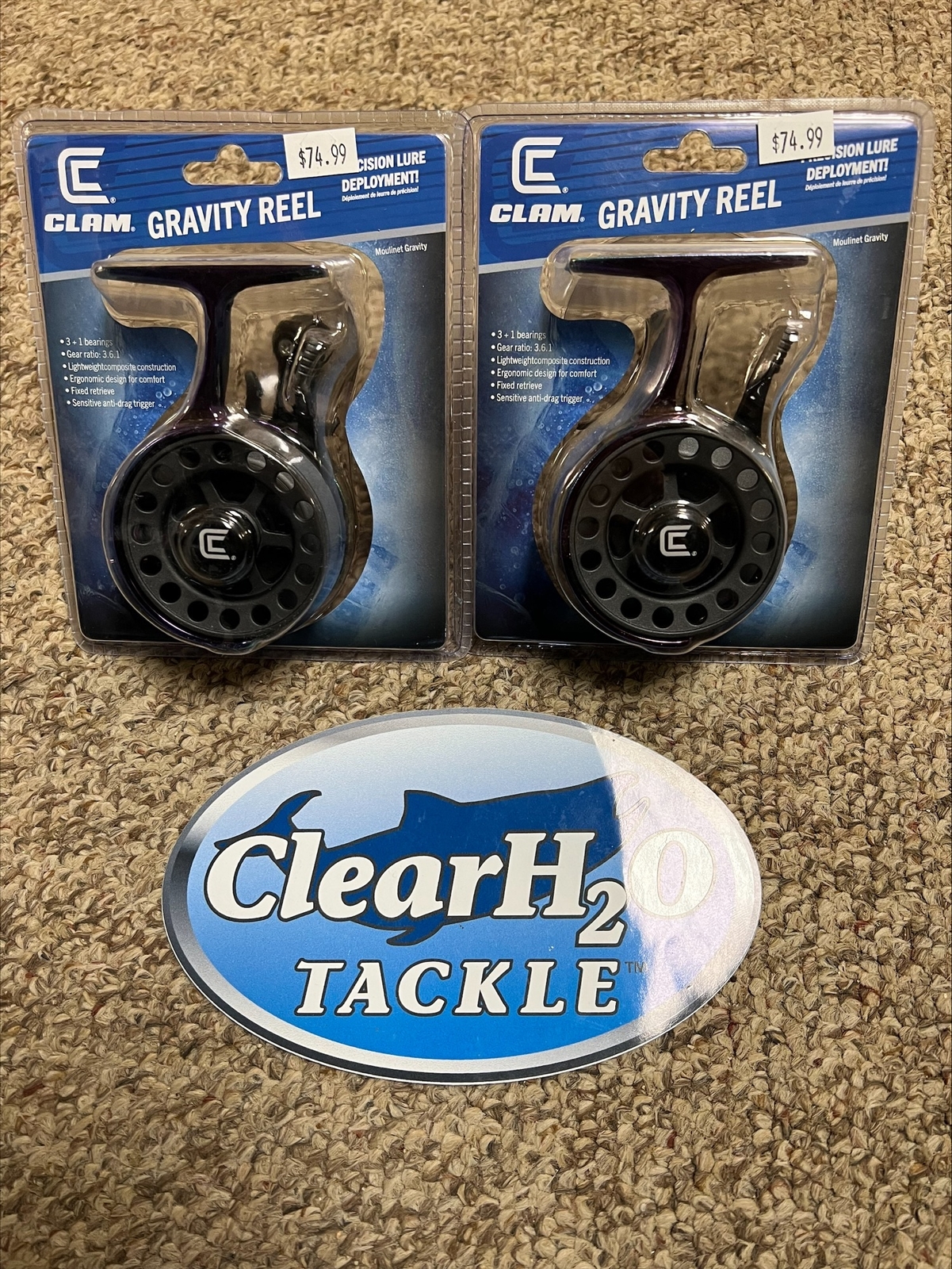 2PK CLAM GRAVITY INLINE ICE REEL LEFT HAND (POLOYCHROMATIC) | eBay