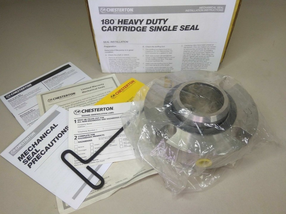 CHESTERTON 180WB HIGH RELIABILITY CARTRIDGE SINGLE SEAL SIZE-18 - NEW ...