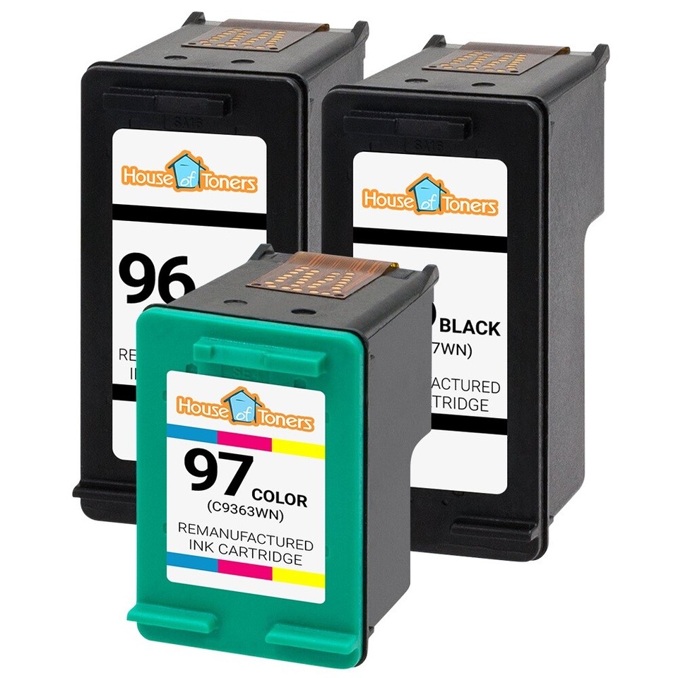 3PK Compatible With HP 97 Color HP 96 Black Ink Cartridge Officejet ...
