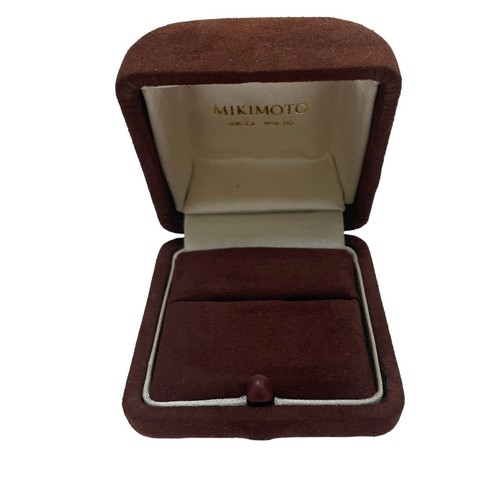 Mikimoto Pearl Jewelry Case Storage Brown Ring Box Only Empty | eBay