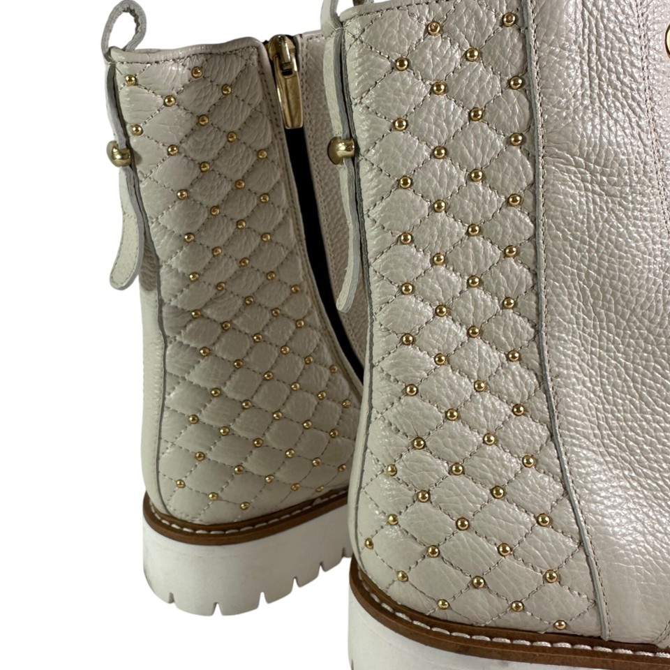 Women RON WHITE fearn snow ankle soft tumbled leather boots studded 41 ...