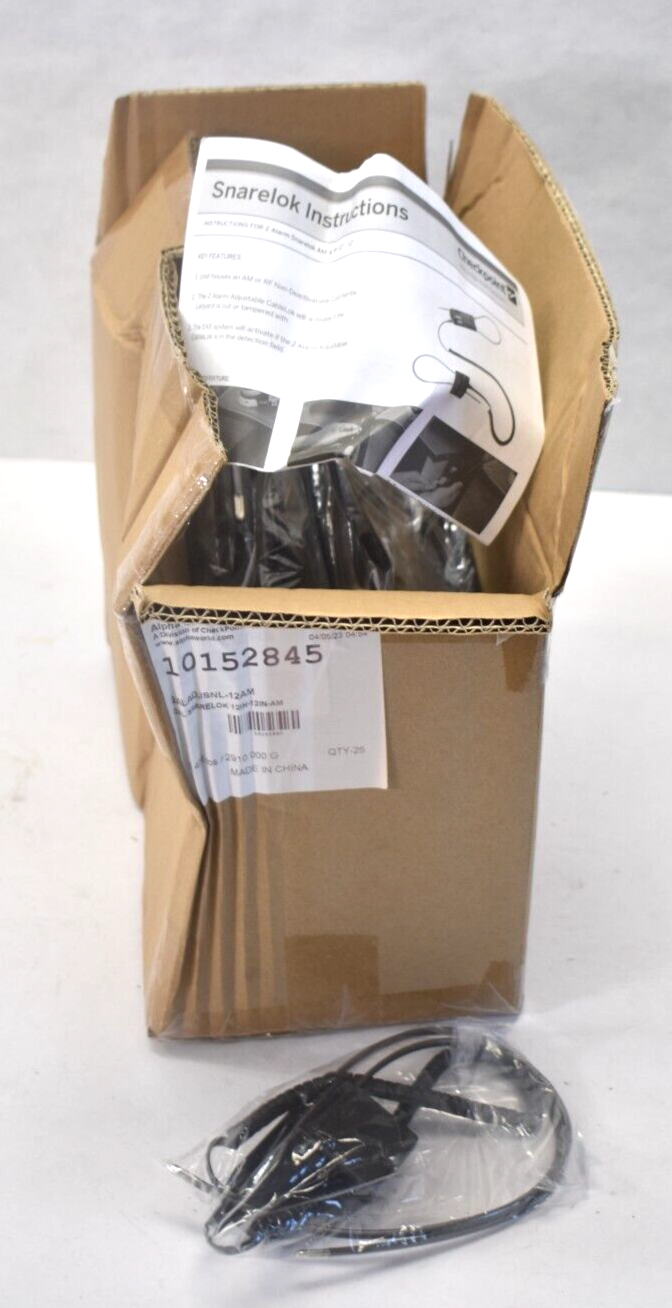 Lot of 25 Alpha HT1510 Adjustable Cable Bug Tag Locks 12" Alarm Snare ...