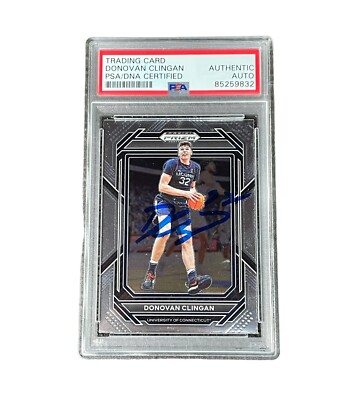 Donovan Clingan Signed Card Prizm UConn Huskies Basketball Autographed ...